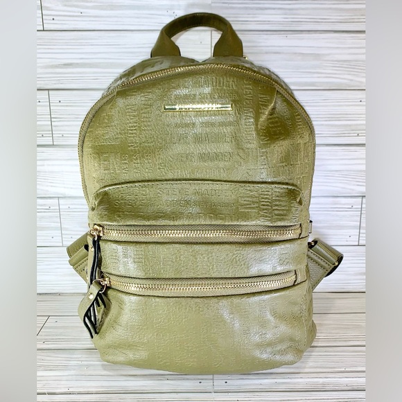 Steve Madden | Bags | Steve Madden Olive Green Vegan Leather Logo ...